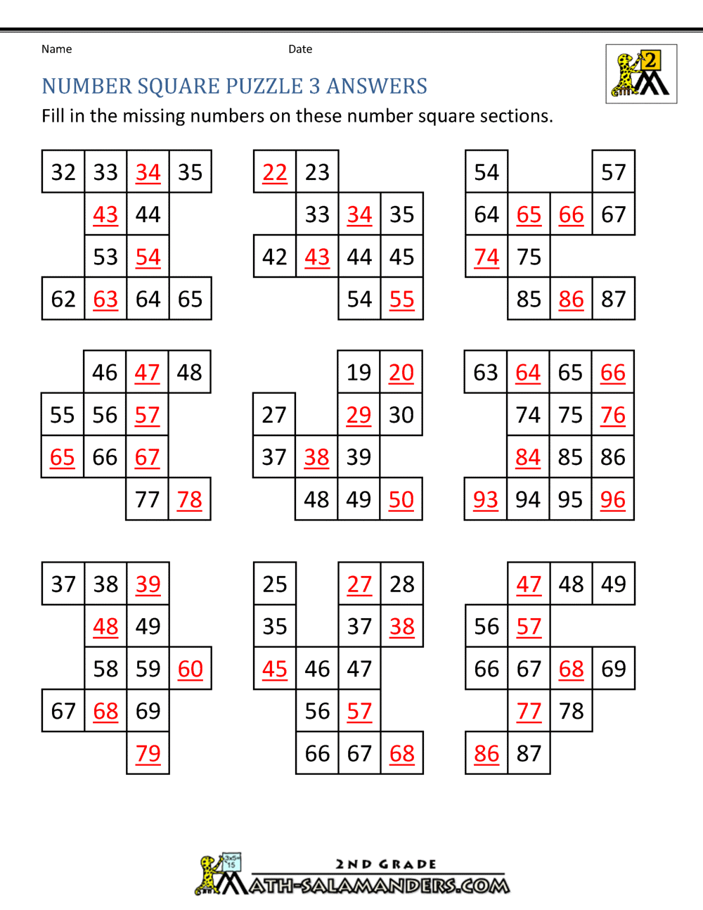 Number Square Puzzles