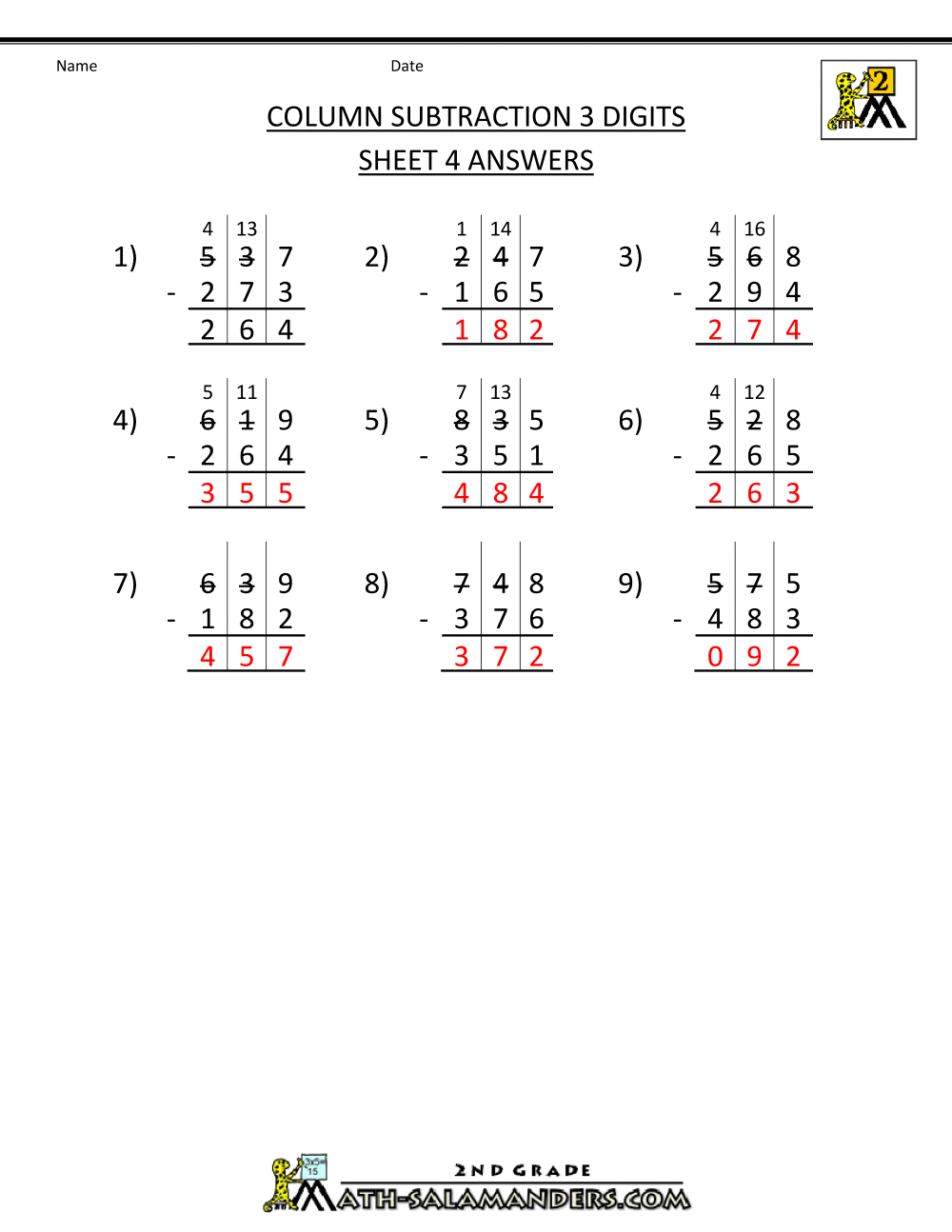 Subtraction With Regrouping Practice Worksheets 99worksheets Common