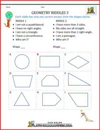 Free Geometry Worksheets 2nd Grade Geometry Riddles