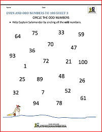 Odd Numbers and Even Numbers Worksheet
